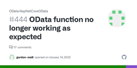 Odata Function No Longer Working As Expected · Issue 444 · Odata