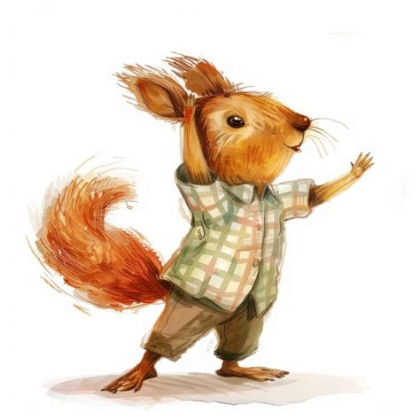 Squirrel Wearing Shirt And Pants Free Photo Illustration Rawpixel