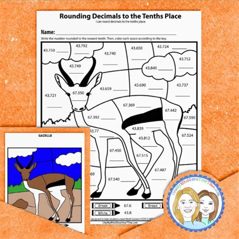 5th Grade Rounding Decimals Worksheets Create Your Own Color By
