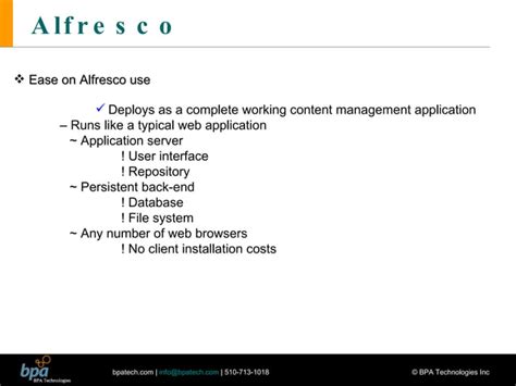 Alfresco Architecture Ppt