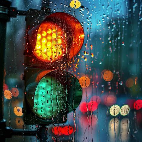 Free Rainy Traffic Lights Image Rain Traffic Lights Download At