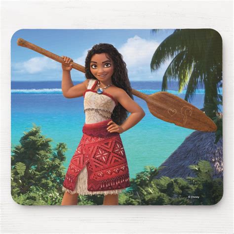 Moana Born To Voyage Mouse Pad Moana Holding Oar Moana On The Island
