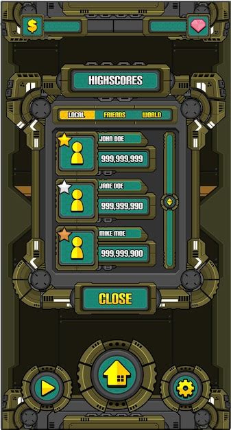 premium vector robot video game graphical user interface