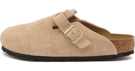 Birkenstock Boston Suede Clog In Brown Lyst
