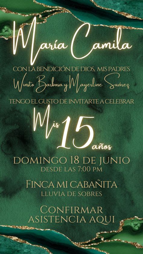 Invitaciones De Xv Verdes