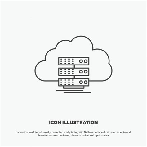 Cloud Data Storage Vector Hd Png Images Cloud Storage Computing Data Flow Icon Line Vector Gray