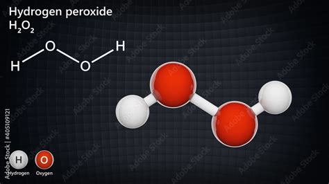 Structural Chemical Formula And Molecular Structure Of Hydrogen Peroxide H2o2 Chemical