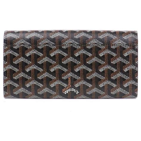 Goyard Varenne Goyard Wallet In Monogrammed Coated Canvas Black Cloth