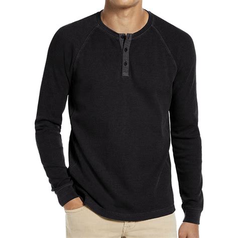 Hfyihgf Mens Long Sleeve Waffle Knit Henley Shirts Slim Fit