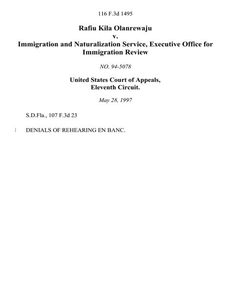 Rafiu Kila Olanrewaju V Immigration And Naturalization Service
