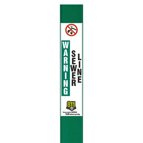 Warning Sewer Line Flat Marker Pipemarker
