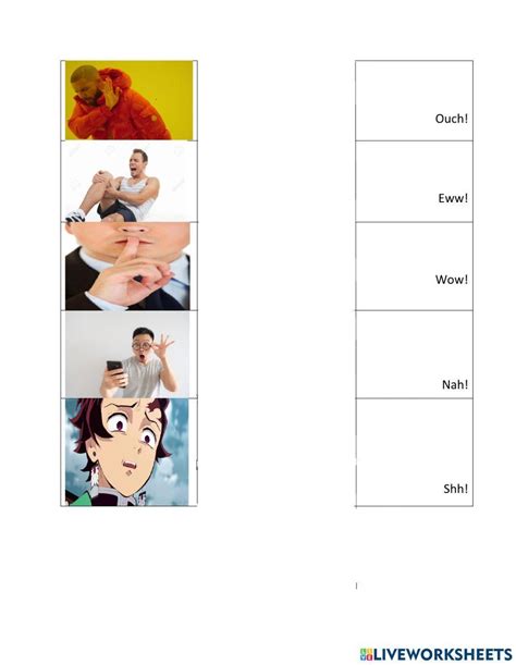 Interjections Free Interactive Worksheets 2158460