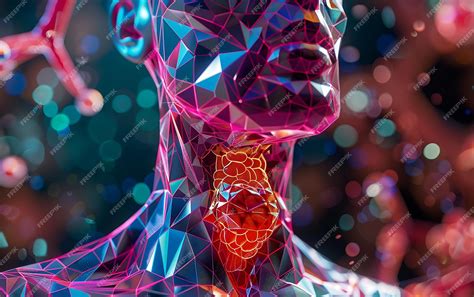 Premium Photo Human Body Glands Thyroid Gland Focus Anatomy On Simple