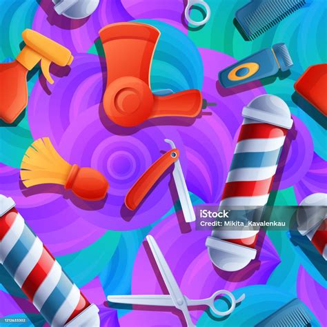 Latar Belakang Kartun Dengan Alat Tukang Cukur Ilustrasi Vektor Ilustrasi Stok Unduh Gambar