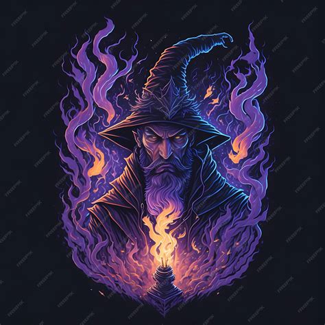 Premium Ai Image Magical Wizard Fantasy Art Concept Dark Creative Fantasy Art Watercolor