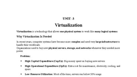 Unit Virtualization Understanding Benefits Drawbacks And