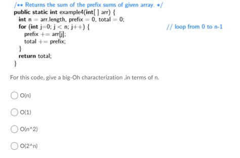 Solved Loop From To N Returns The Sum Of The Chegg Com