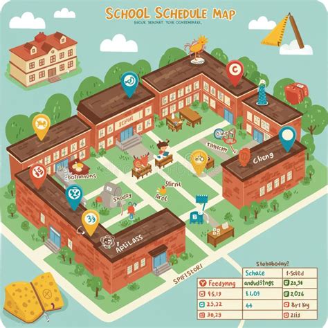 Map Of School Building Cartoon Cartoon City Map Illustration Created