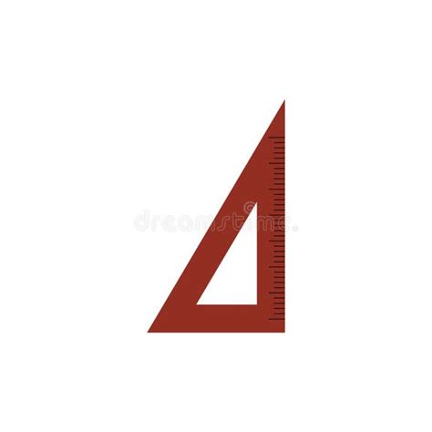 Wooden Math Triangle Simple Flat Icon Vector Illustration On White