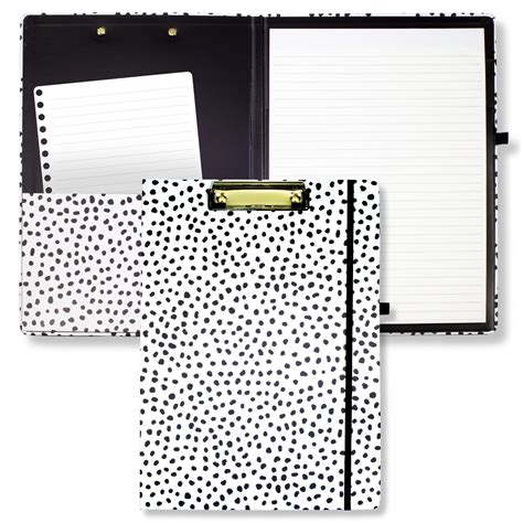 Steel Mill And Co Cute Clipboard Folio With Refillable Lined Notepad And Interior Storage Pocket