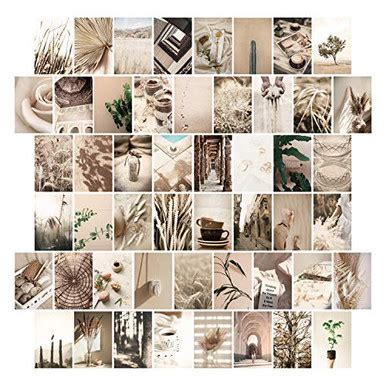 Yumknow Aesthetic Wall Collage Kit 4x6 Inch Set Of 50 Boho Room Decor For Bedroom Aesthetic