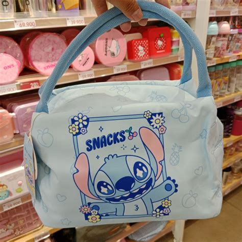 Miniso Disney Stitch Dinner Party Collection Lunch Bag Light Blue