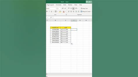 Hide Phone Number In Ms Excel Laptop Basic Tutorials 💻💻 Youtube