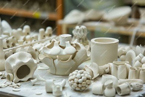 Premium Photo Assembling A Ceramic Sculpture From Different Parts