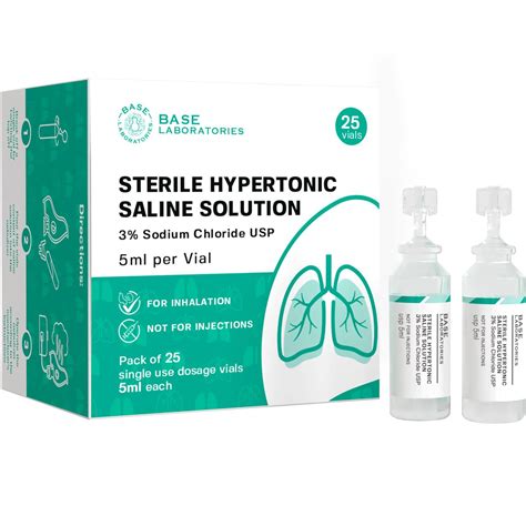 Base Labs 3 Hypertonic Saline Solution For Nebulizer Machine 25