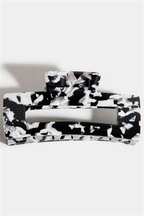 Black And White Rectangle Hair Claw Hair Accessories