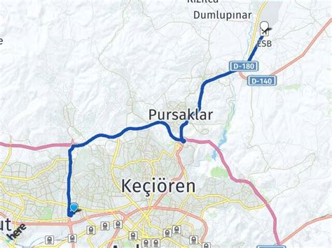 Ankara Yenimahalle Çamlıca Esenboğa Havalimanı Arası Kaç Km Saat
