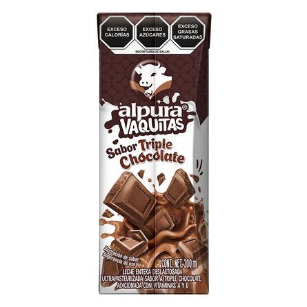 Leche Entera Deslactosada Triple Chocolate Alpura Vaquitas 200 Ml Soriana