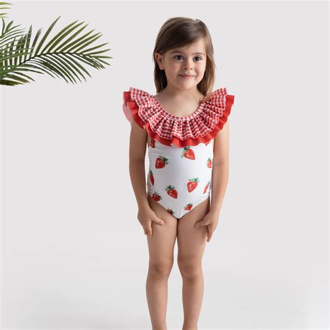 Meia Pata Saint Tropez Strawberries Print Swimsuit Red Bluebells