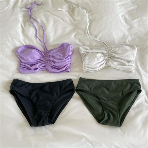 셔링 홀터넥 튜브탑 비키니 수영복 세트2color