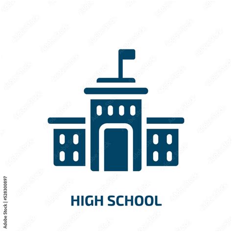 High School Vector Icon High School Education School Filled Icons