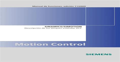 Sinamics Simotion Descripción De Los Bloques · Simotionsinamics Manual De Funciones La