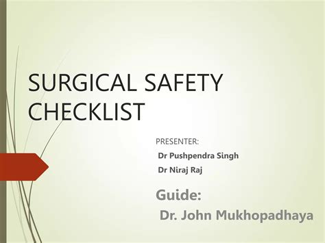 Surgical Safety Checklist Symposium 2pptx