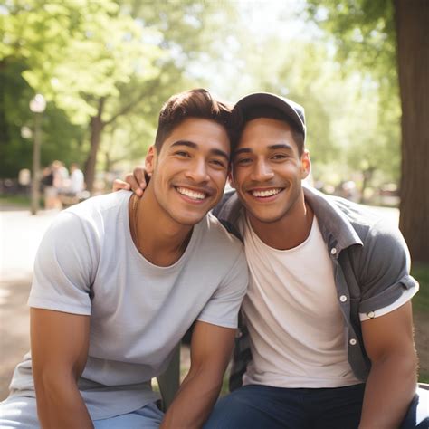 Premium Photo Latino Gay Couple Happy In The Park