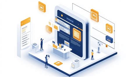 Flat Design Isometric Vector Concept Of Software Development