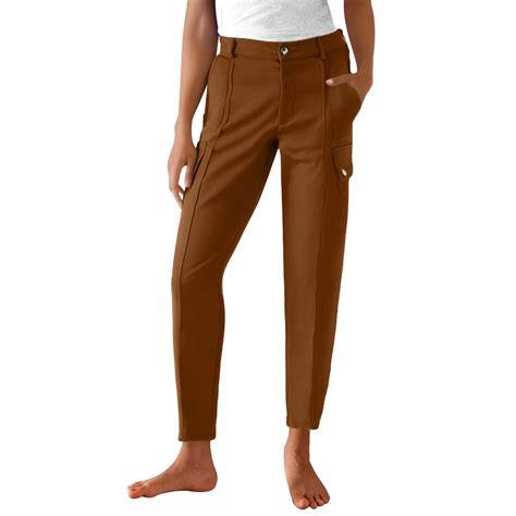 Apexfwdt Womens Slim Cargo Pant Stretch Solid Casual Skinny Cargo