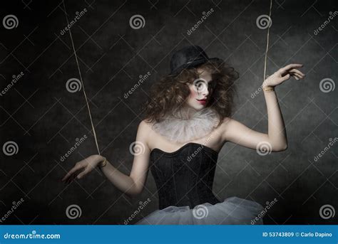 Sensual Clown Puppet Female Stock Image Image Of Costume Burlesque