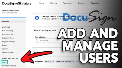 How To Add And Manage Users In Docusign Youtube