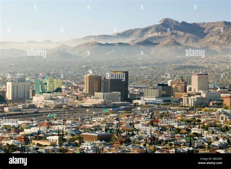 Panoramic View Of Skyline And Downtown El Paso Texas Looking Toward