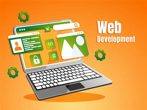 Web Development Concept With Laptop Symbol 11229971 Vector Art At Vecteezy