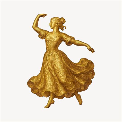 Elegant Golden Dancing Figure Free Photo Illustration Rawpixel