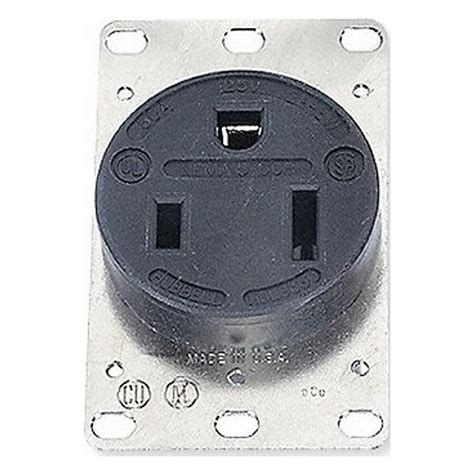 Hubbell Wiring Device Kellems Receptblack50 A2p3wback Side1pk