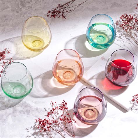 Hue Colored Stemless Wine Glasses Joyjolt