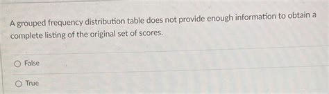 Answered A Grouped Frequency Distribution Table Does Not Provide Kunduz