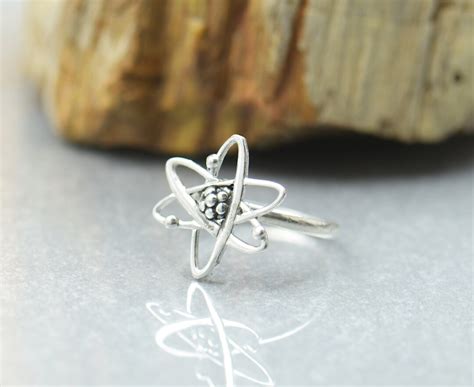 Sterling Silver Atom Ring Artisan Handmade Astronomy Astrophysicist