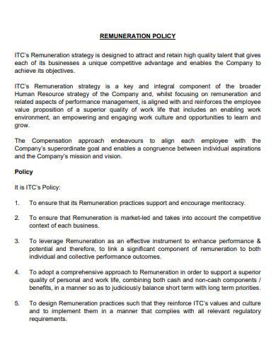 11 Remuneration Policy Templates In Pdf Ms Word